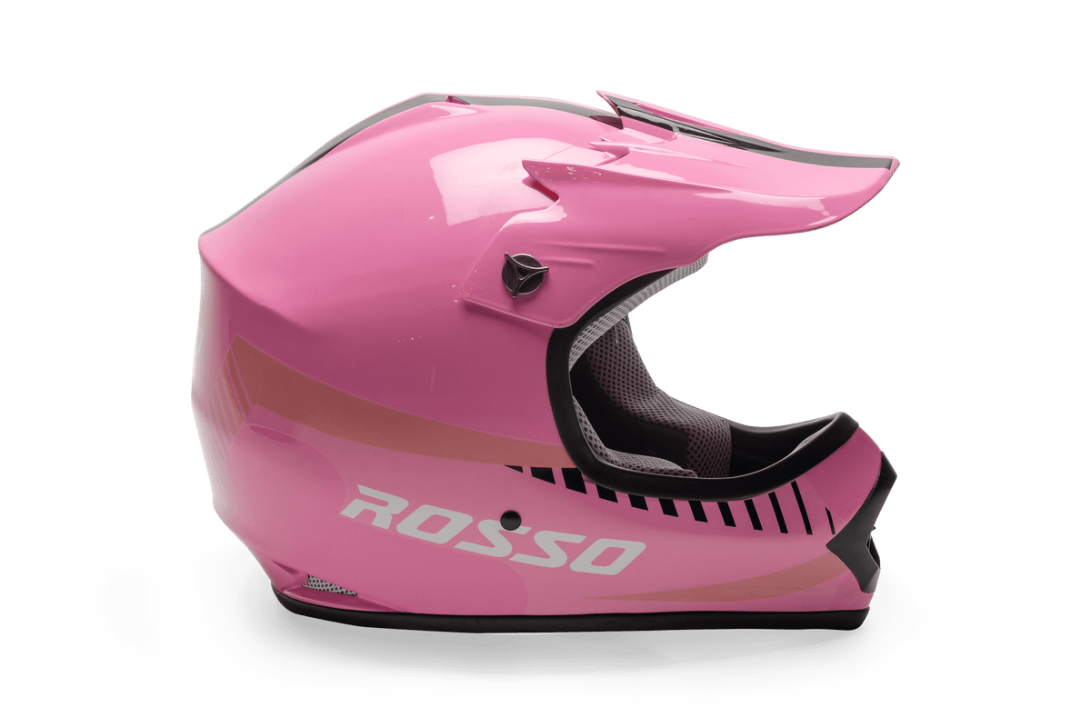 Rosso Off Road Motocross ATV Helmets For Girls in Pink DOT Approved ...